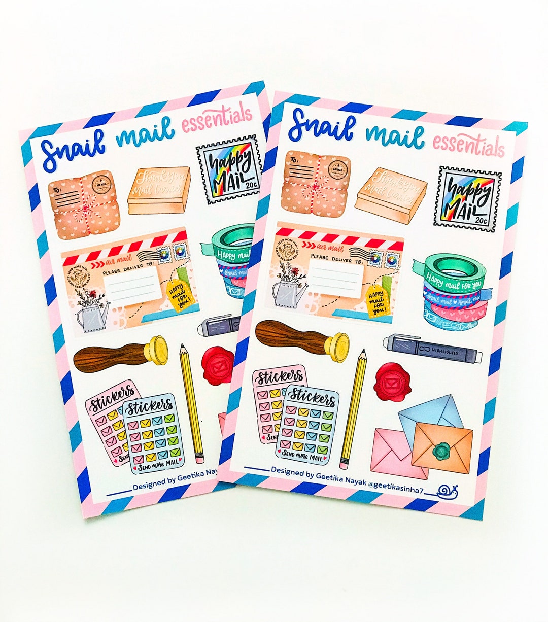 Snail Mail Essentials Sticker Sheet - Etsy