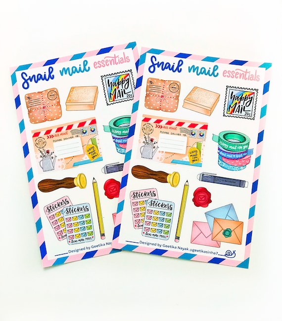 Snail Mail Essentials Sticker Sheet | Etsy