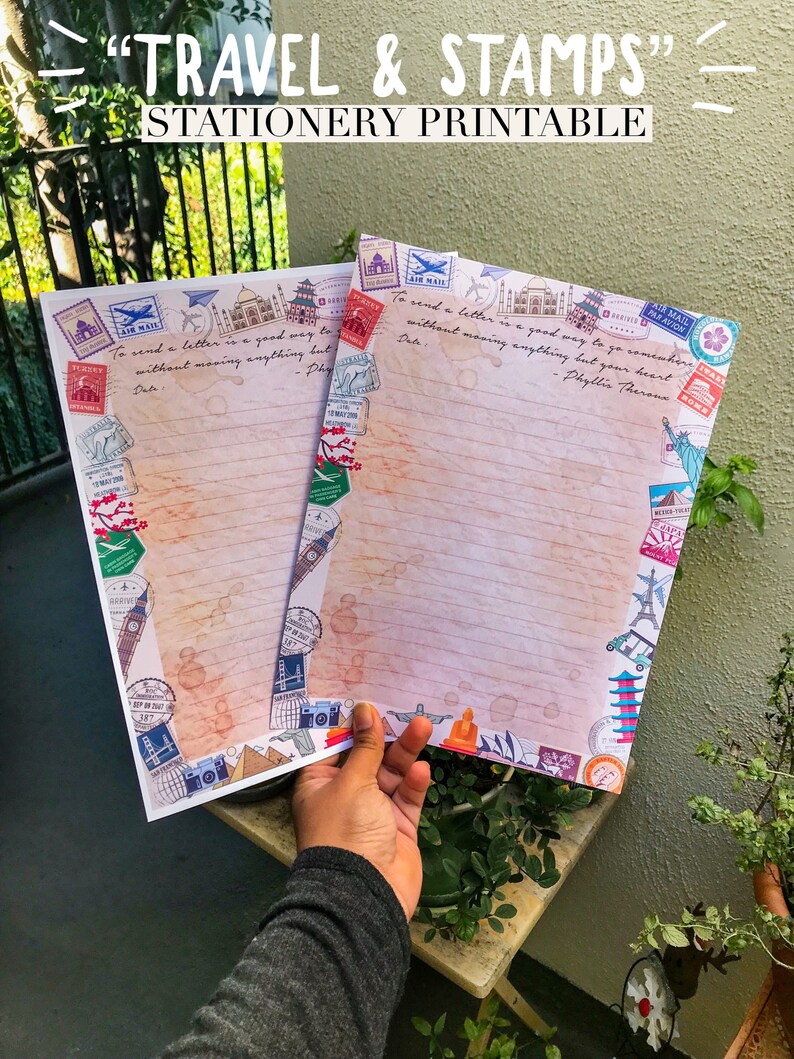 Travel Printable Stationery | Etsy