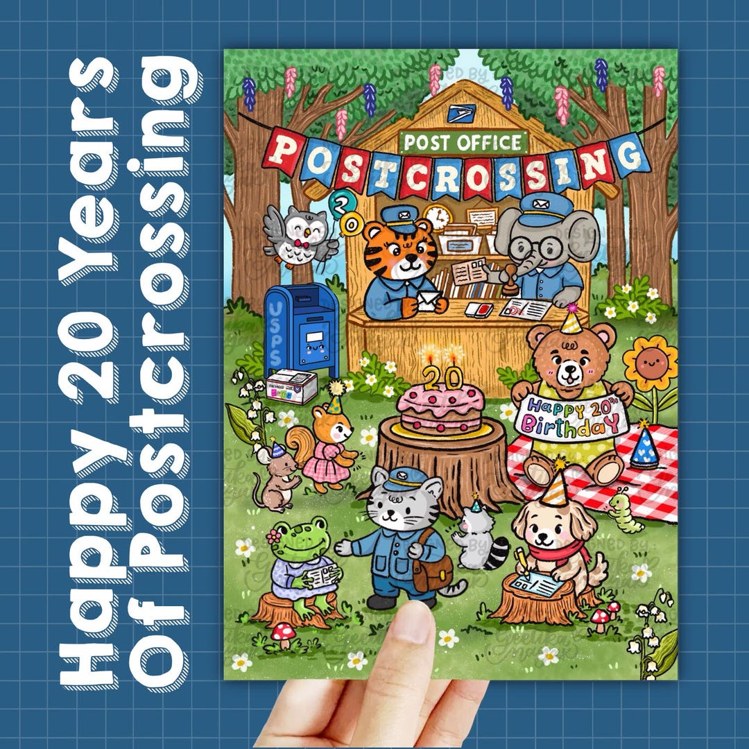 Happy 20 Years of Postcrossing 2025 Postcard | 5" X 7" Postcard - Etsy