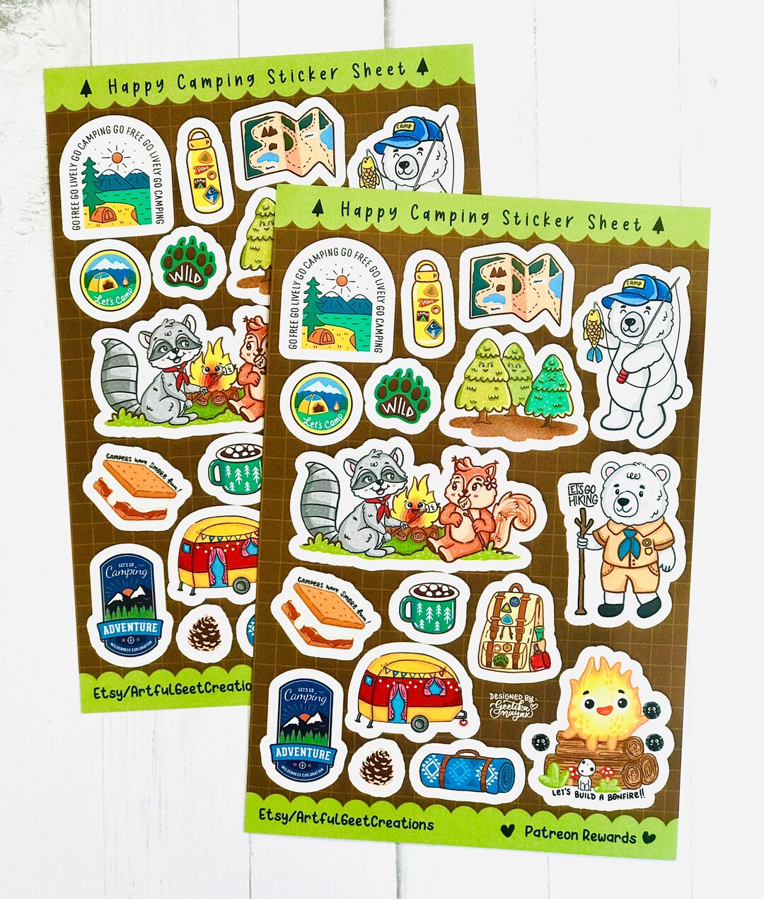 Happy Camping (matte) Sticker Sheet - Etsy