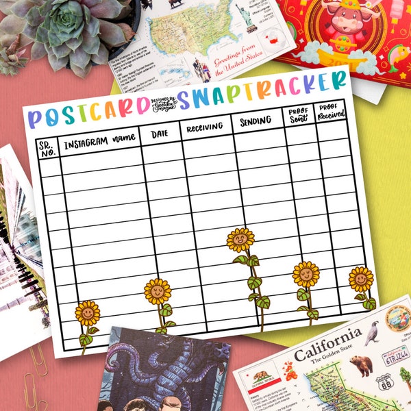 Postcard Swap Tracker - Etsy