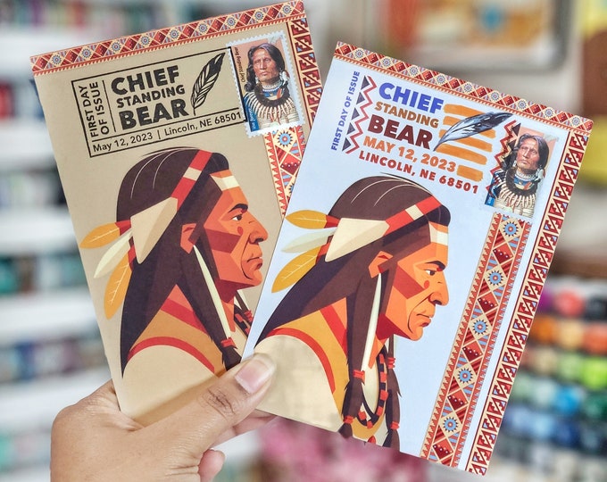 Chief Standing Bear 2023 Maxi Card | Digital or B&W Colored Pictorial ...