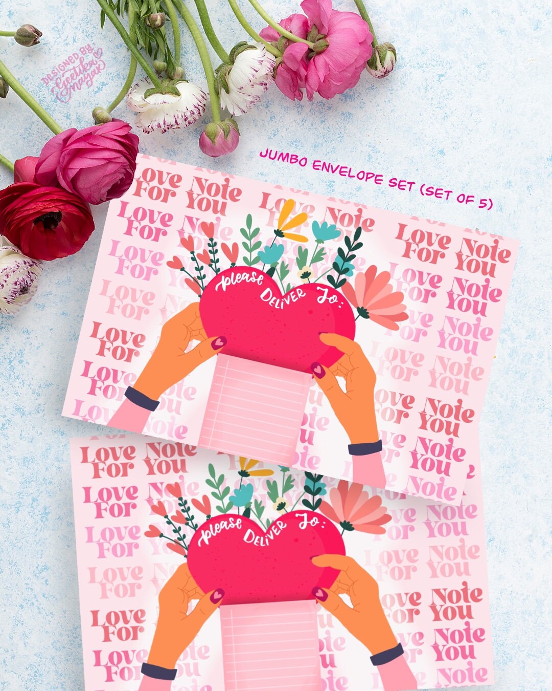 Love Note Envelope Set (set of 5 Envelopes) - Etsy