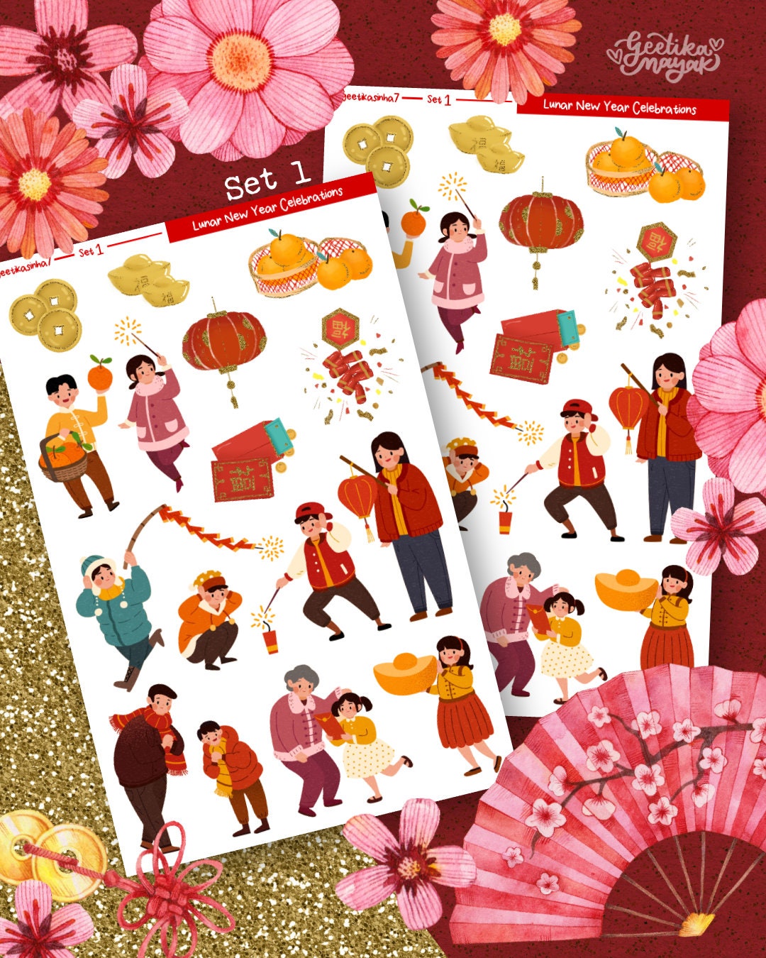Lunar New Year Celebrations Sticker Sheet - Etsy