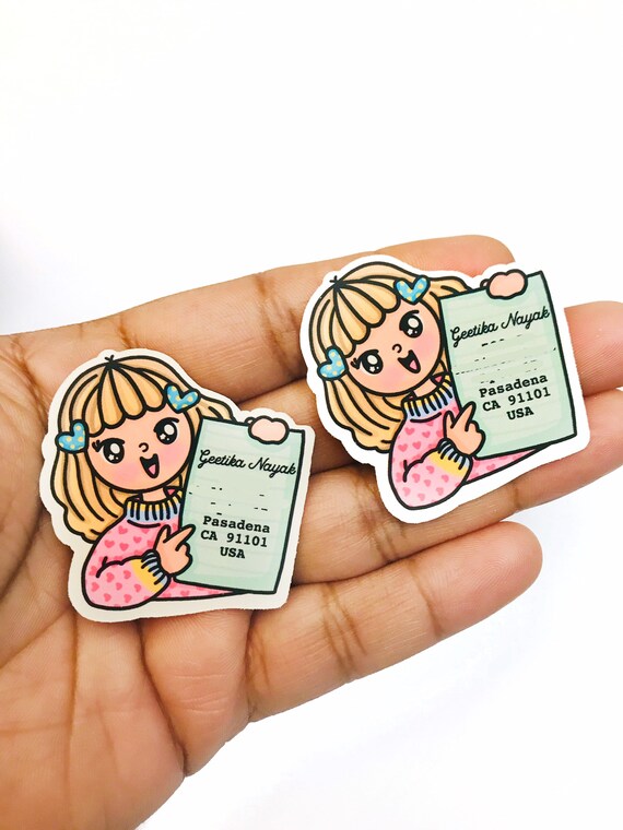Kawaii Girl Address Labels Kawaii Address Labels | Etsy