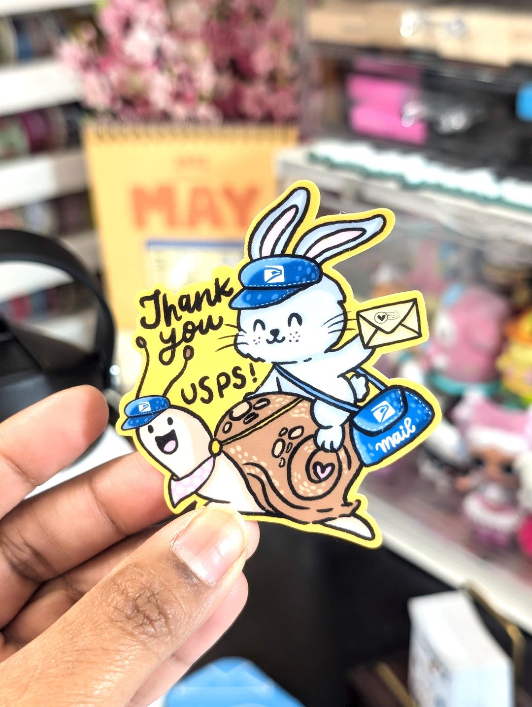 Bunny on the Snail Delivering Mail Vinyl Sticker Single | Gloss Finish ...