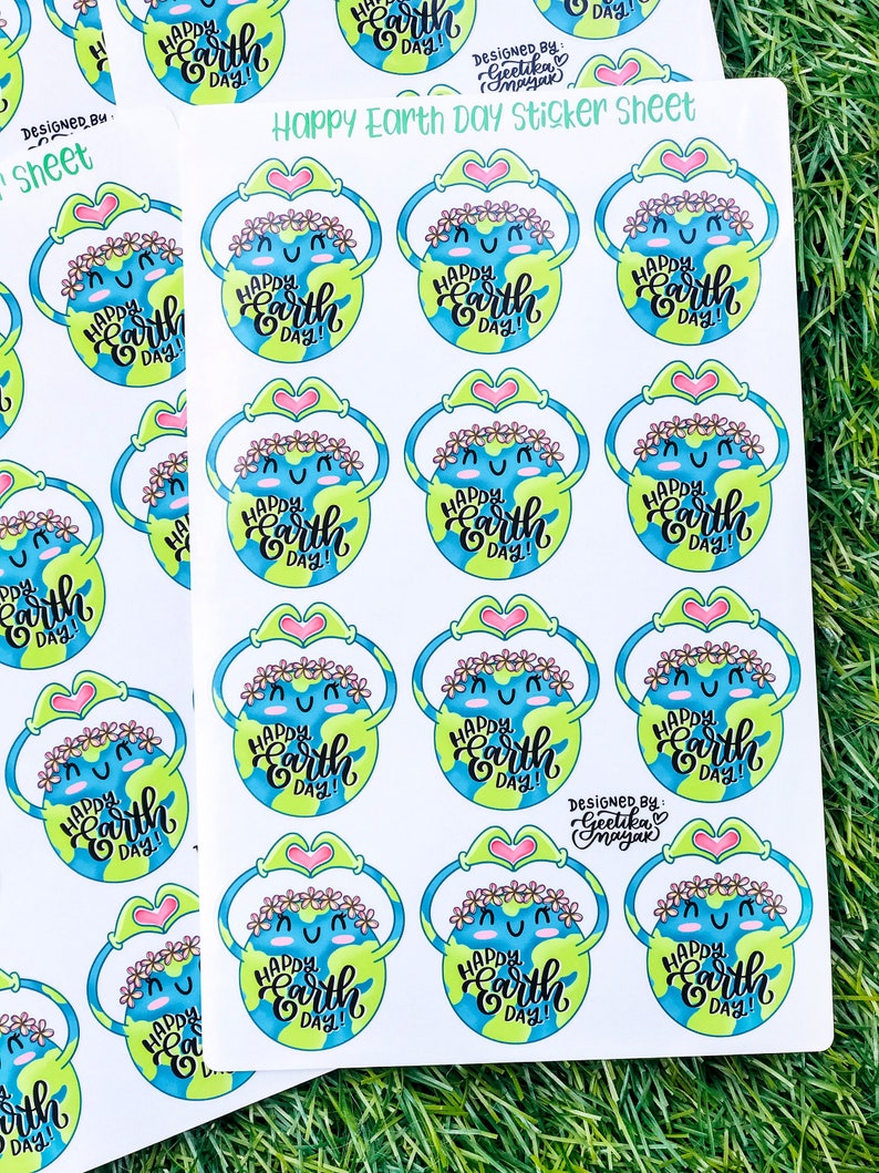 Happy Earth Day *glossy* Sticker Sheet - Etsy