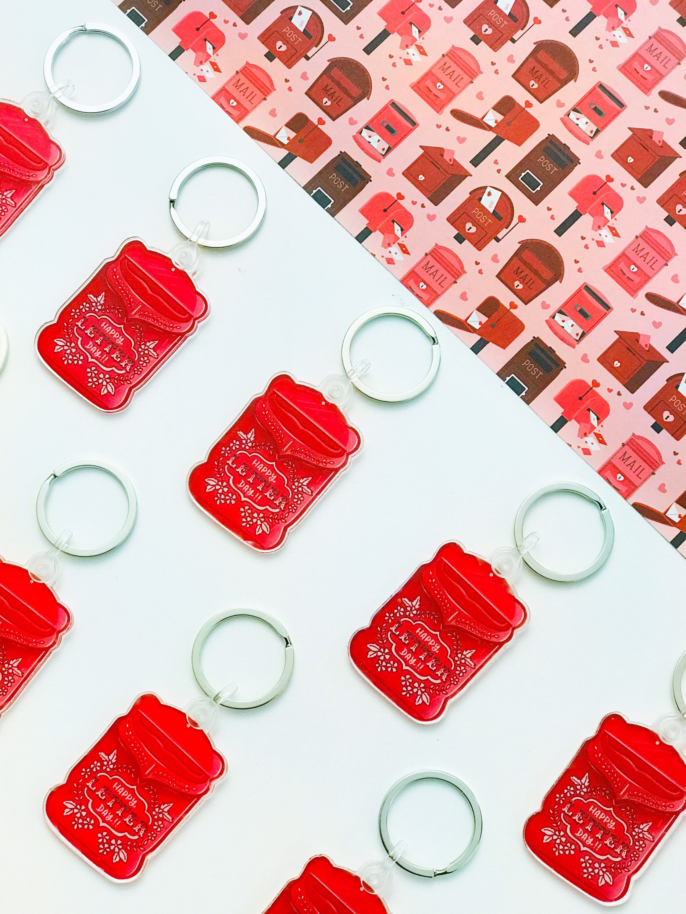 Red Mailbox Clear Acrylic Key Chain Single Sided Acrylic Key | Etsy