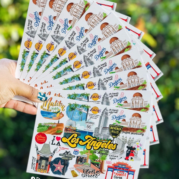 Los Angeles Postcard - Etsy