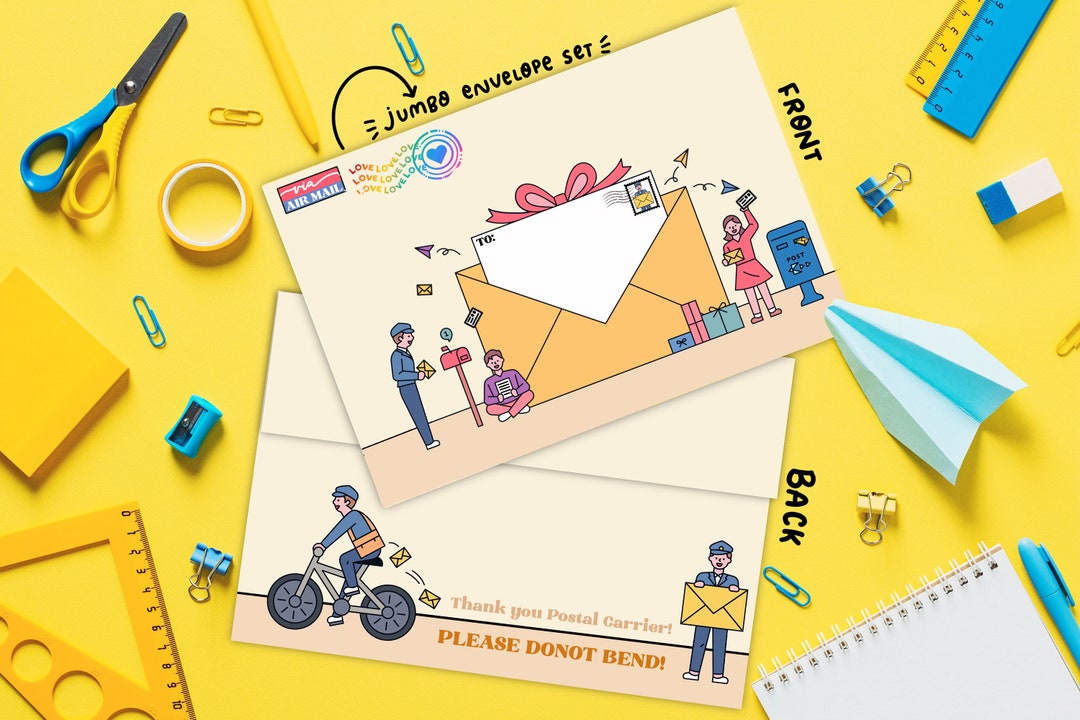 Gift a Smile Envelope Set | Set of 5 Jumbo Snail Mail Envelopes - Etsy