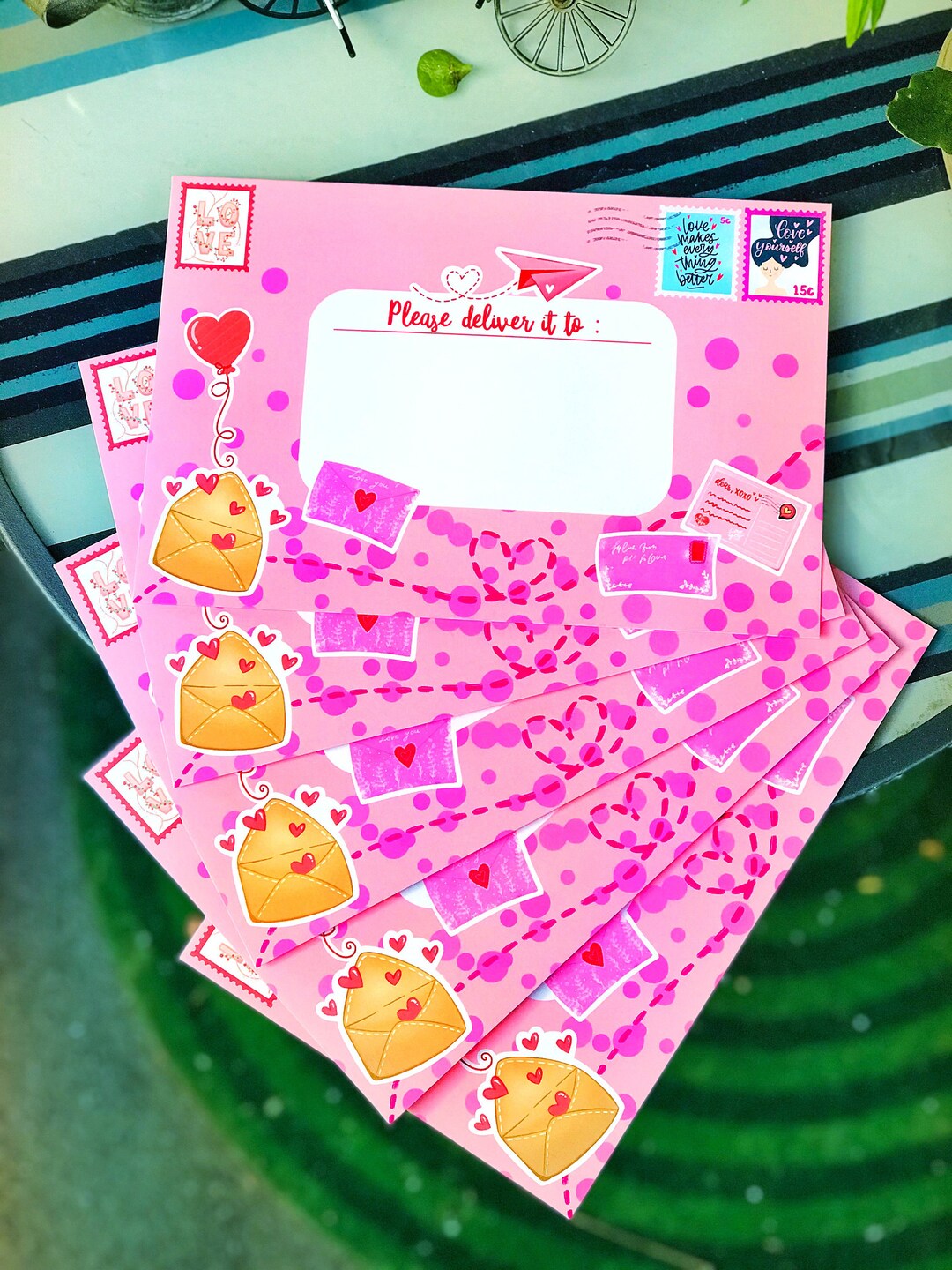 Love Letters Envelope Set | Set of 5 Jumbo Snail Mail Envelopes ...