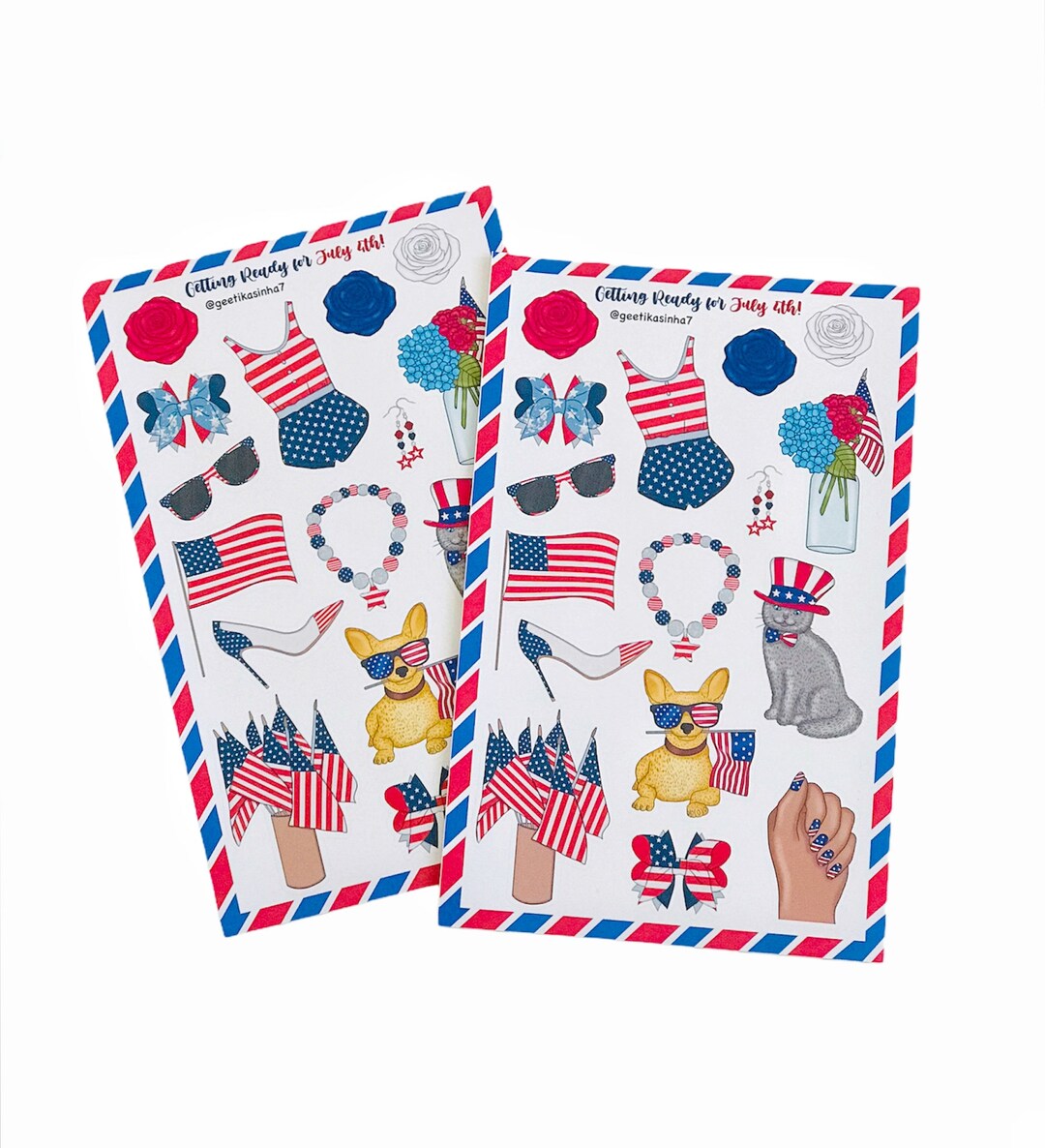 Getting Ready for Fourth of July Sticker Sheet - Etsy