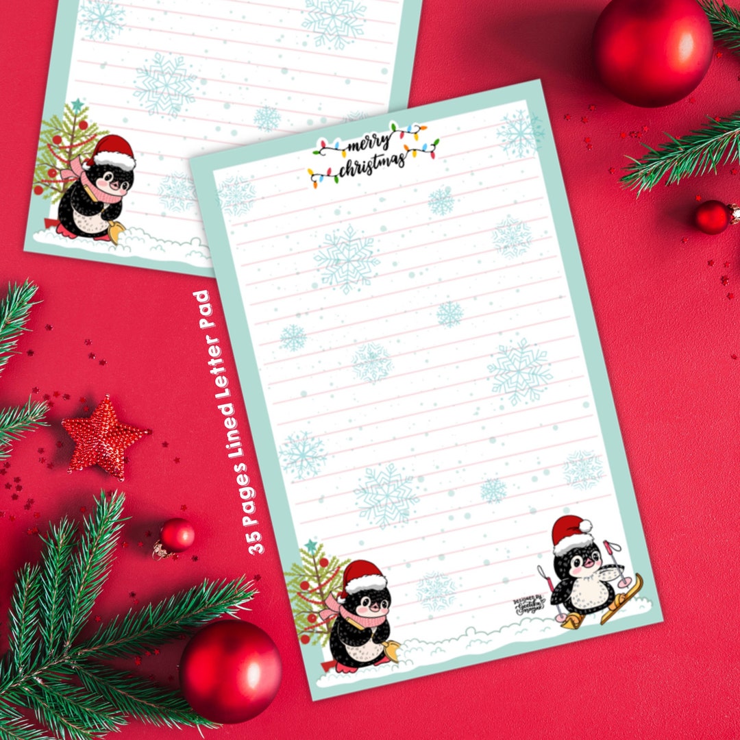 Christmas Penguins Letter Writing Pad - Etsy