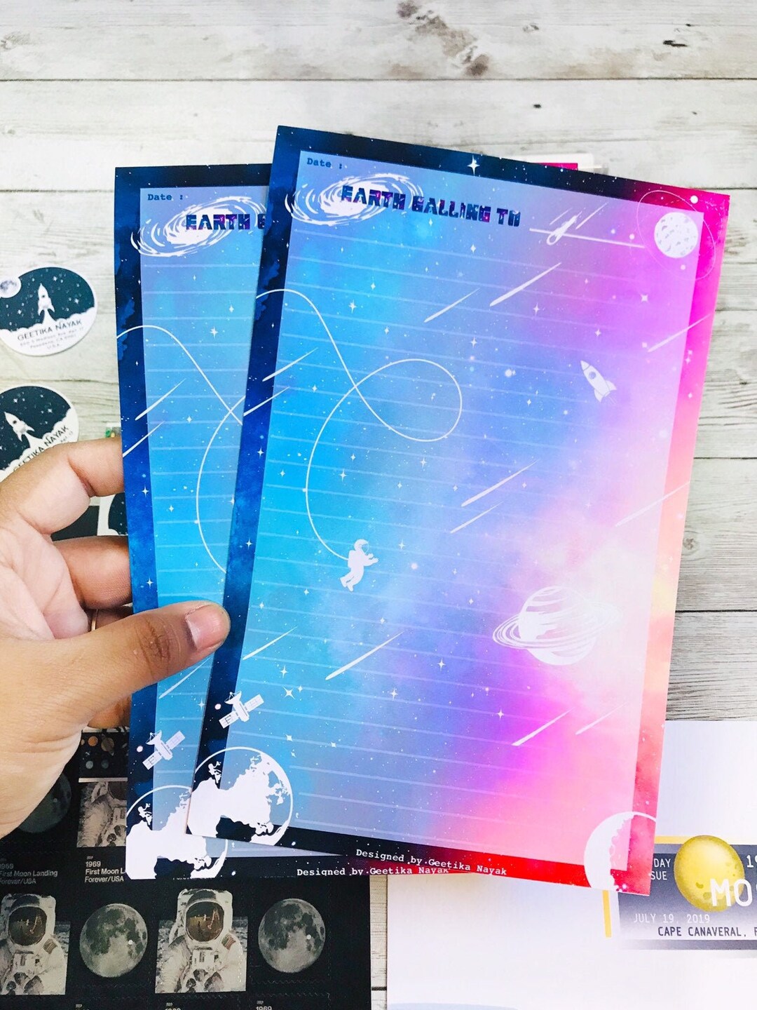 Into the Space Printable Stationery - Etsy