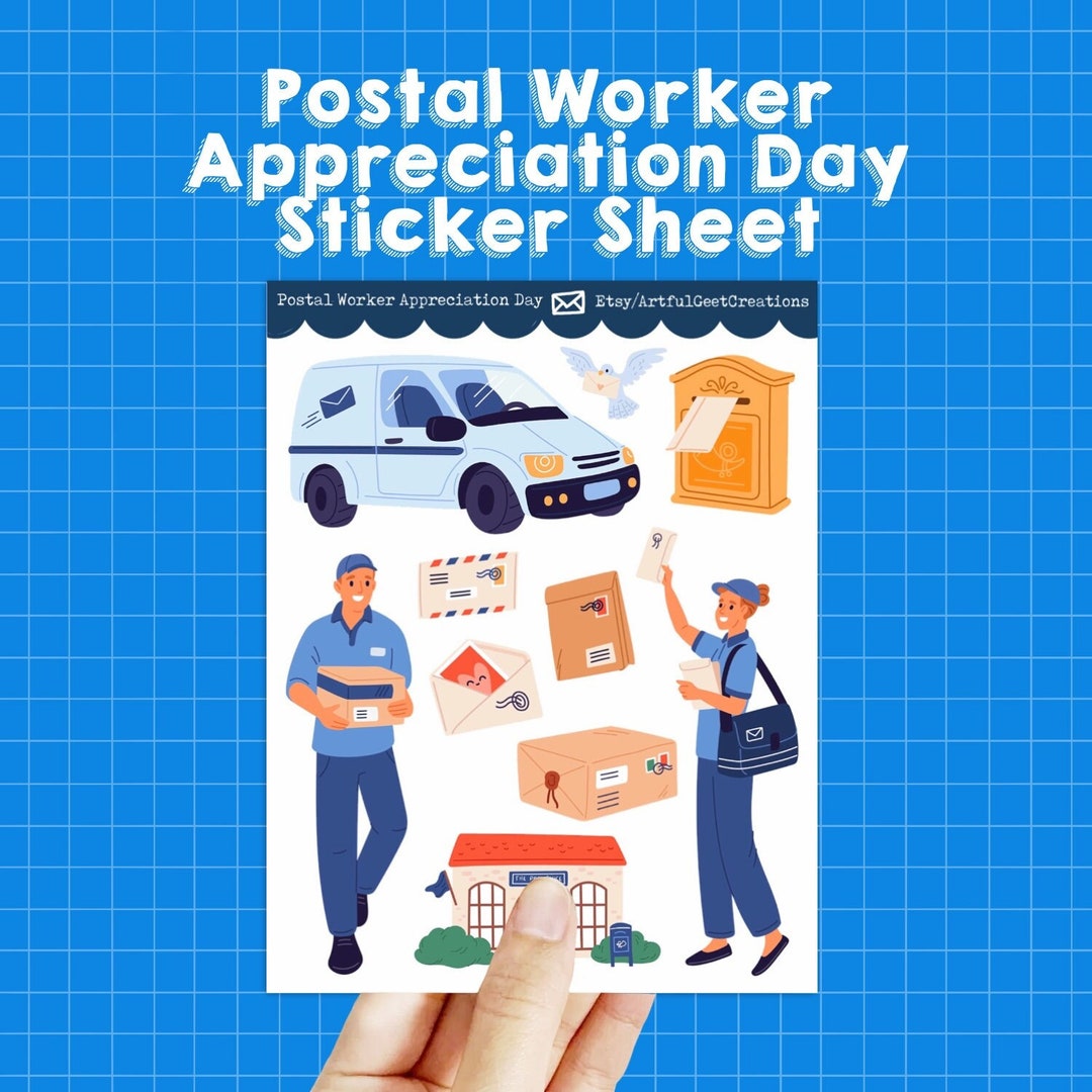 Postal Worker Appreciation Day Sticker Sheet | Matte Finish | Mini ...