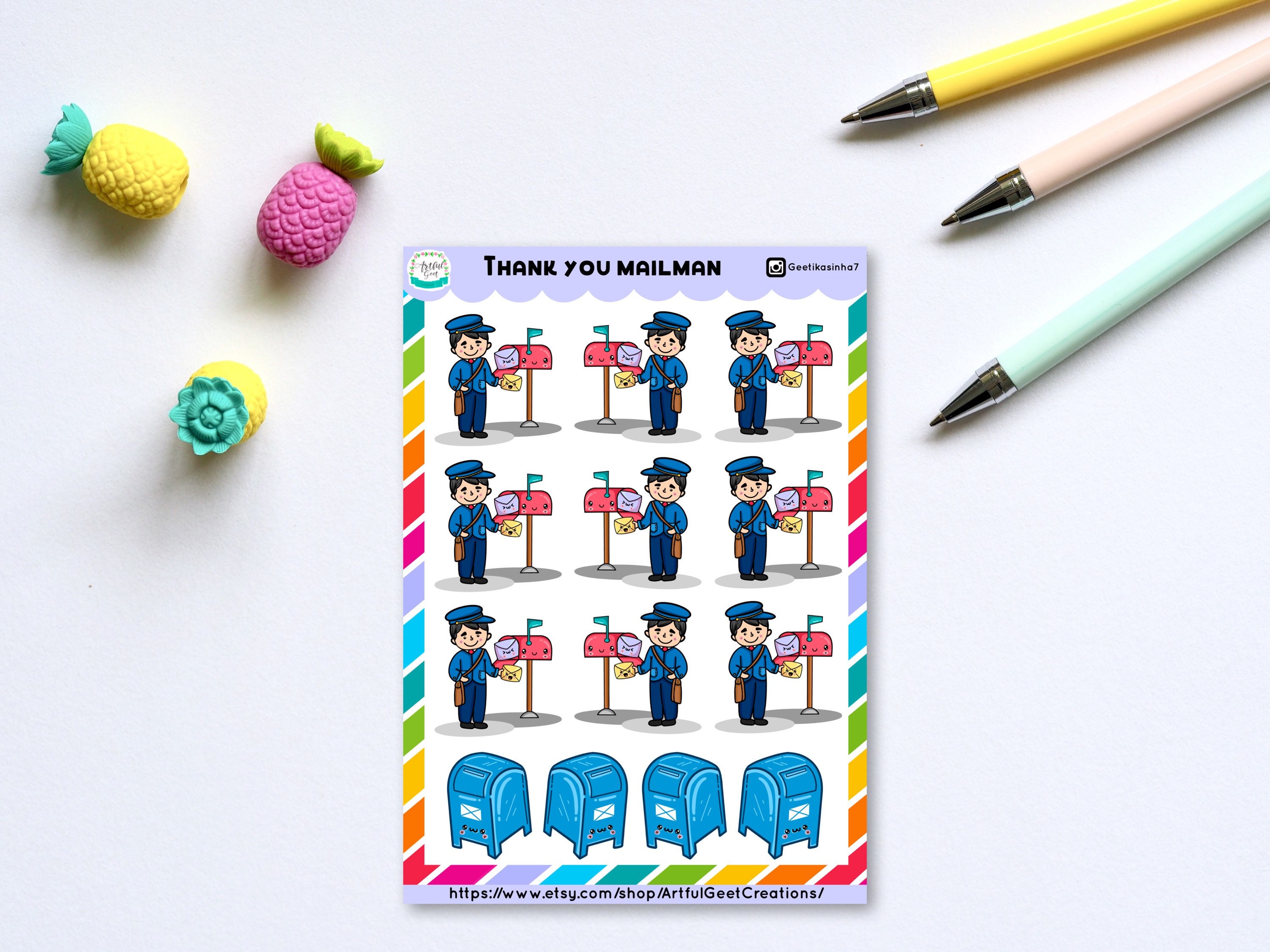 Happy Snail Mail Glossy Sticker Sheets | A5 Stickers Sheets - Etsy