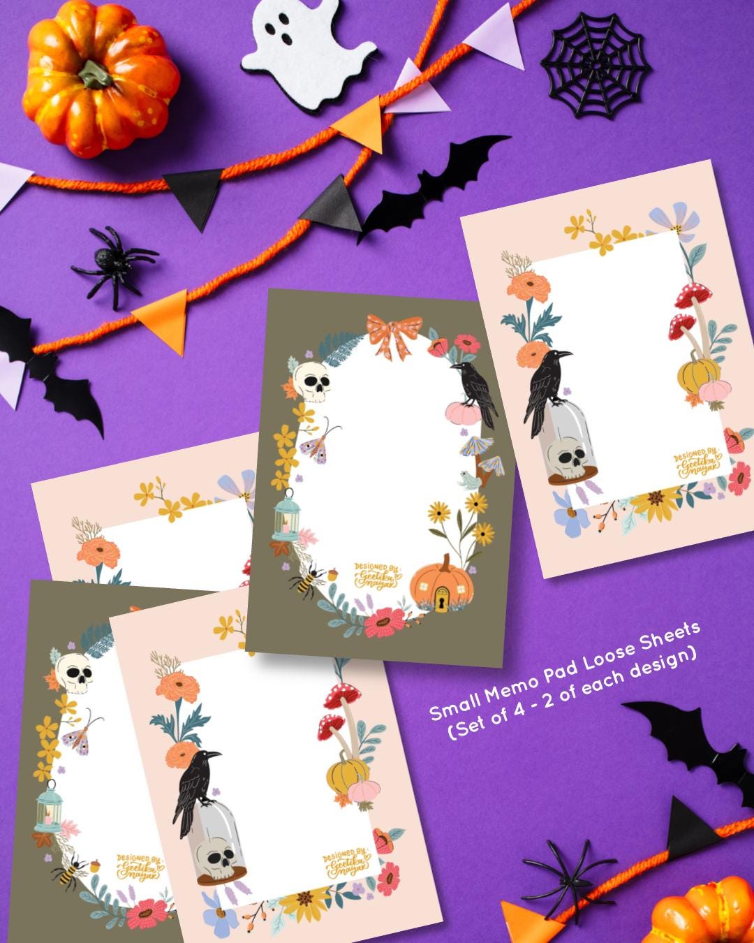 Halloween Tiny Notes Pack (8 Loose Sheets) - Etsy