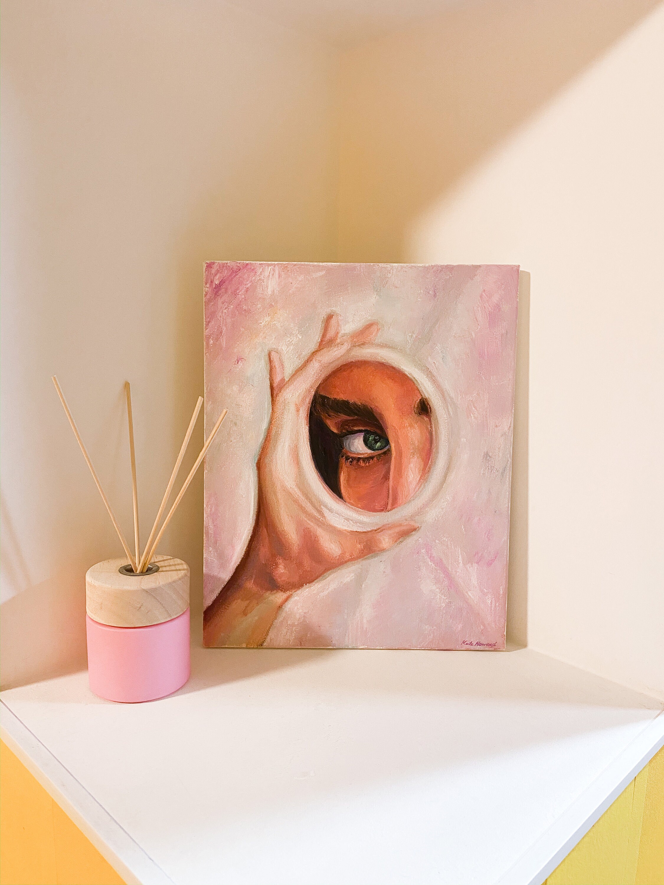 Eyes in mirror original oil painting on canvas mirror in | Etsy