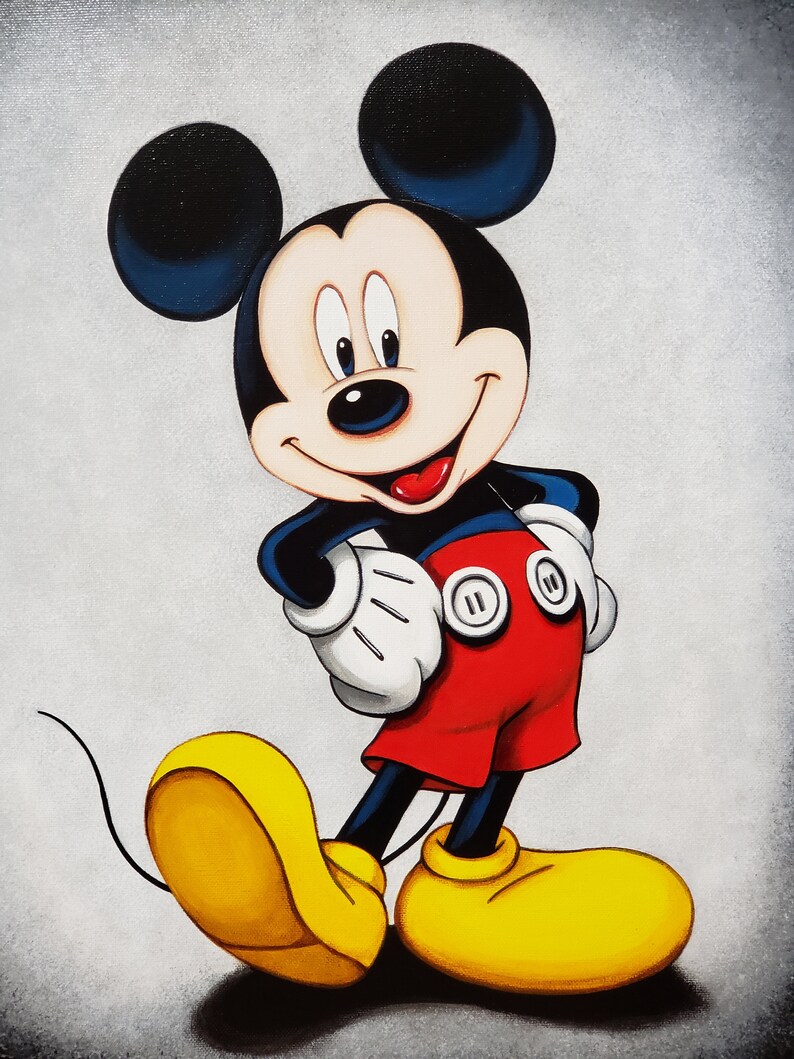 Original Mickey Mouse Acrylic Painting 16 X 20 Hand-painted Canvas Art ...