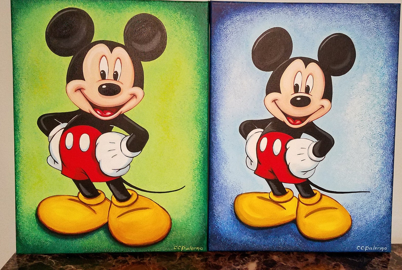 Mickey Mouse Acrylic Painting Hand-painted Canvas Art Decor - Etsy