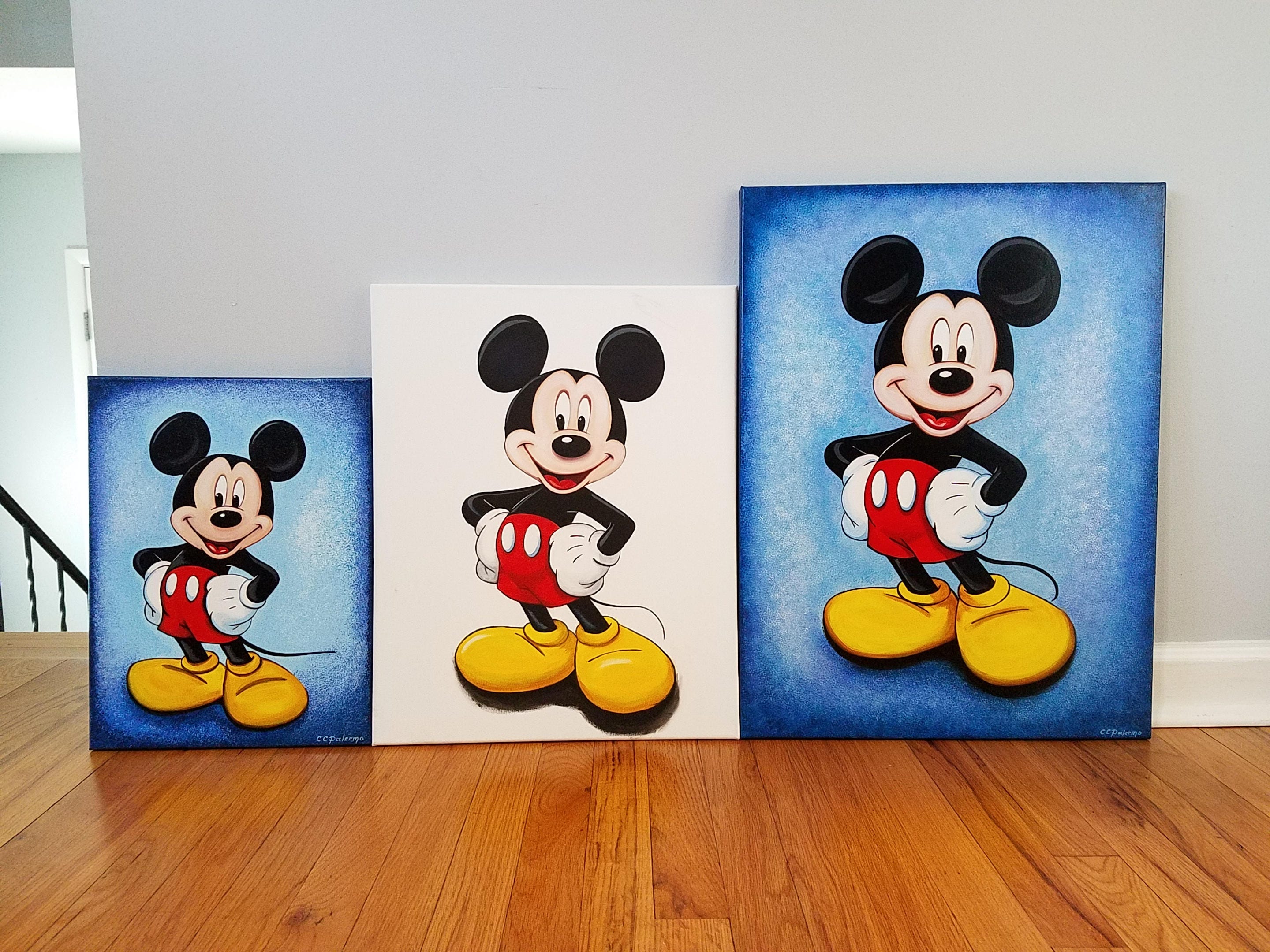 Mickey Mouse Acrylic Painting Hand-painted Canvas Art Decor | Etsy Canada