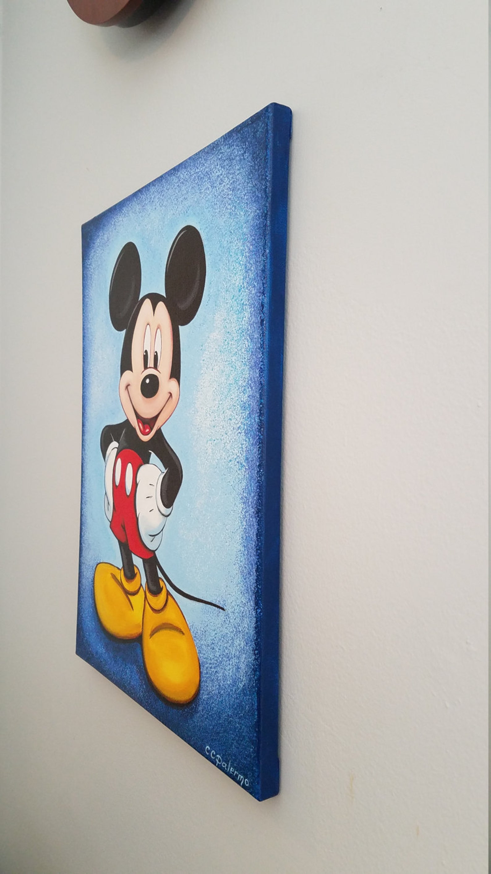 Mickey Mouse Acrylic Painting Hand-painted Canvas Art Decor | Etsy