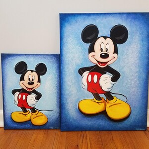 Mickey Mouse Acrylic Painting Hand-painted Canvas Art Decor | Etsy