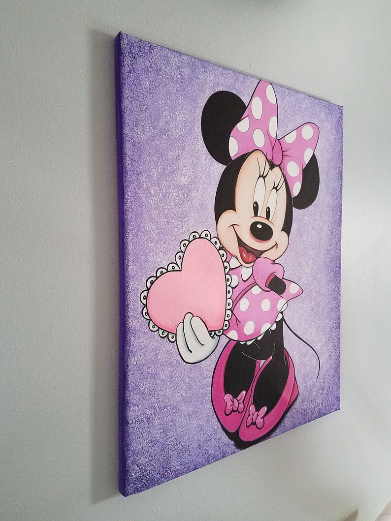 Minnie Mouse Acrylic Painting Canvas 16 X 20 Art - Etsy New Zealand