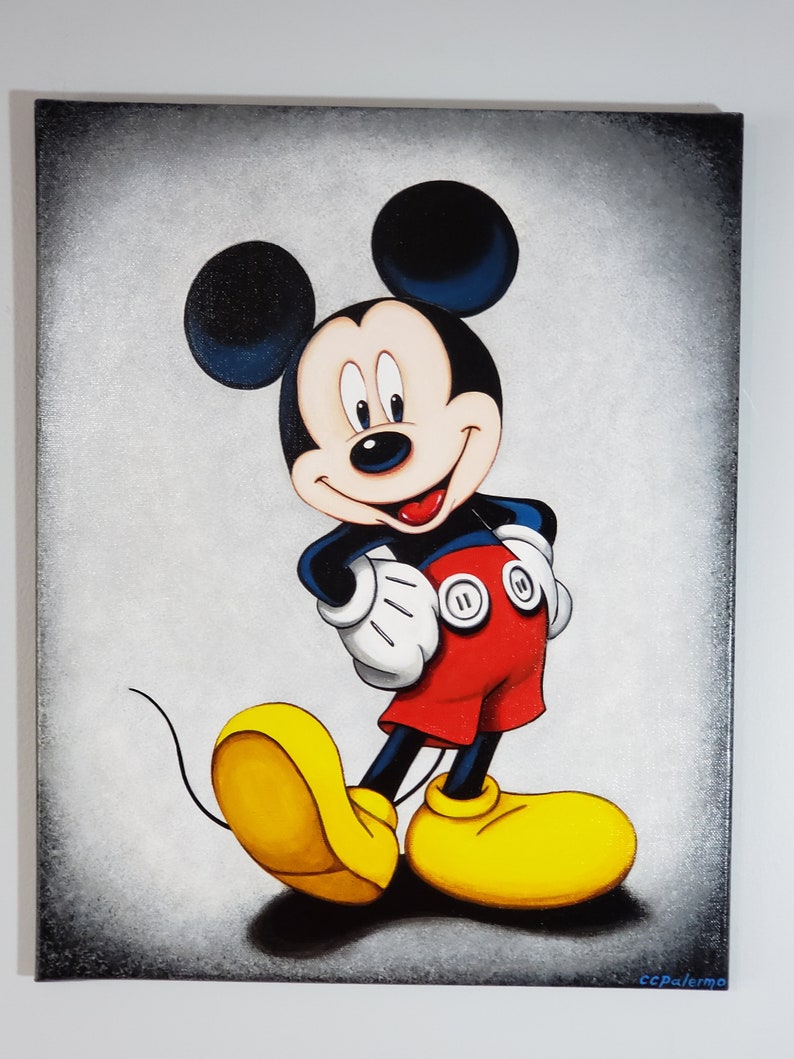 Original Mickey Mouse Acrylic Painting Hand-painted Canvas Art - Etsy