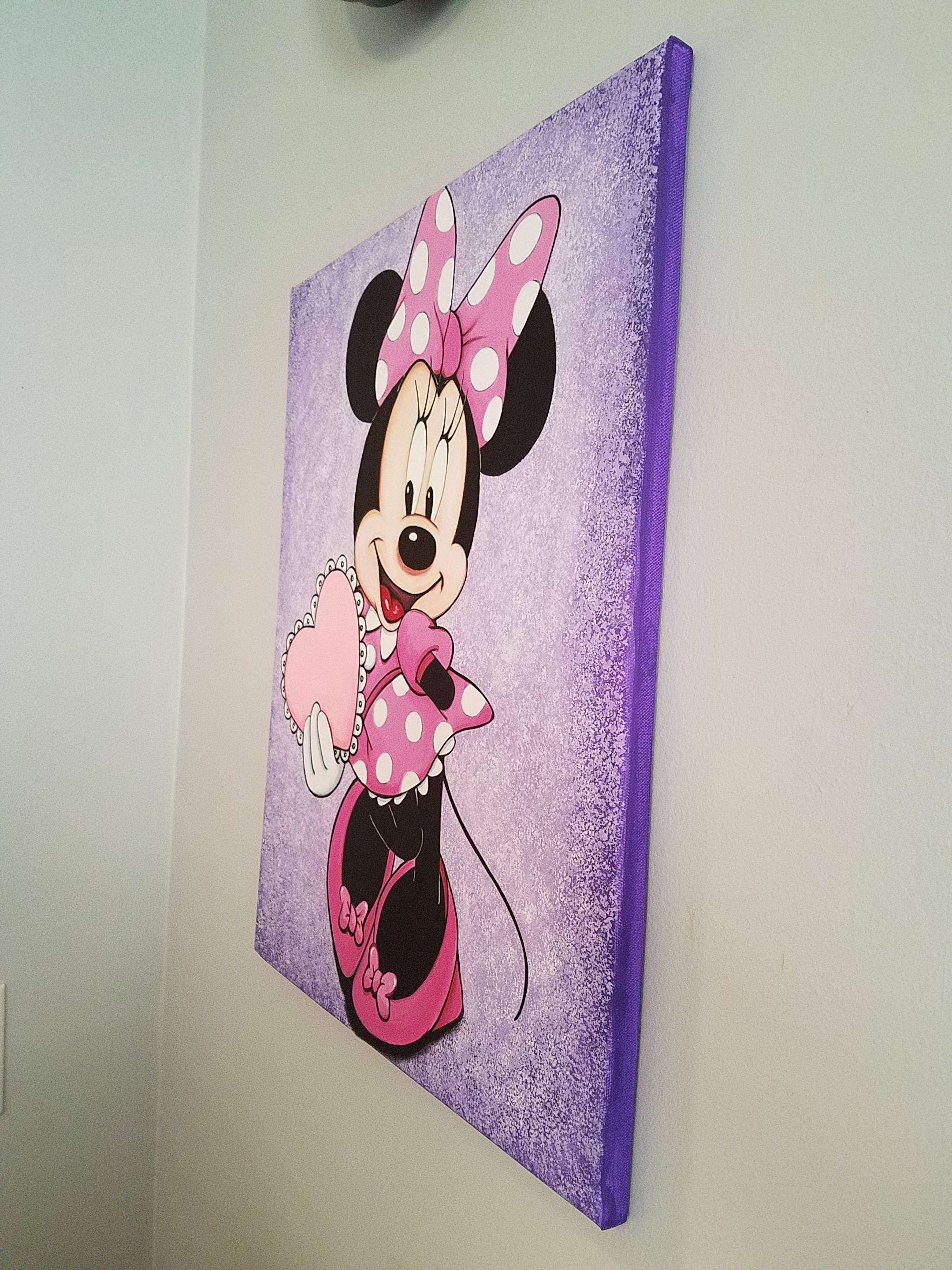 Minnie Mouse Acrylic Painting Canvas 16 X 20 Art - Etsy
