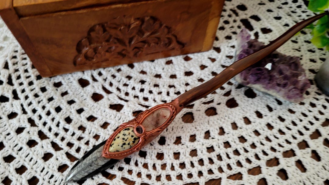 Dark Wood Orthoceras Wand, Fossil Wand - Etsy