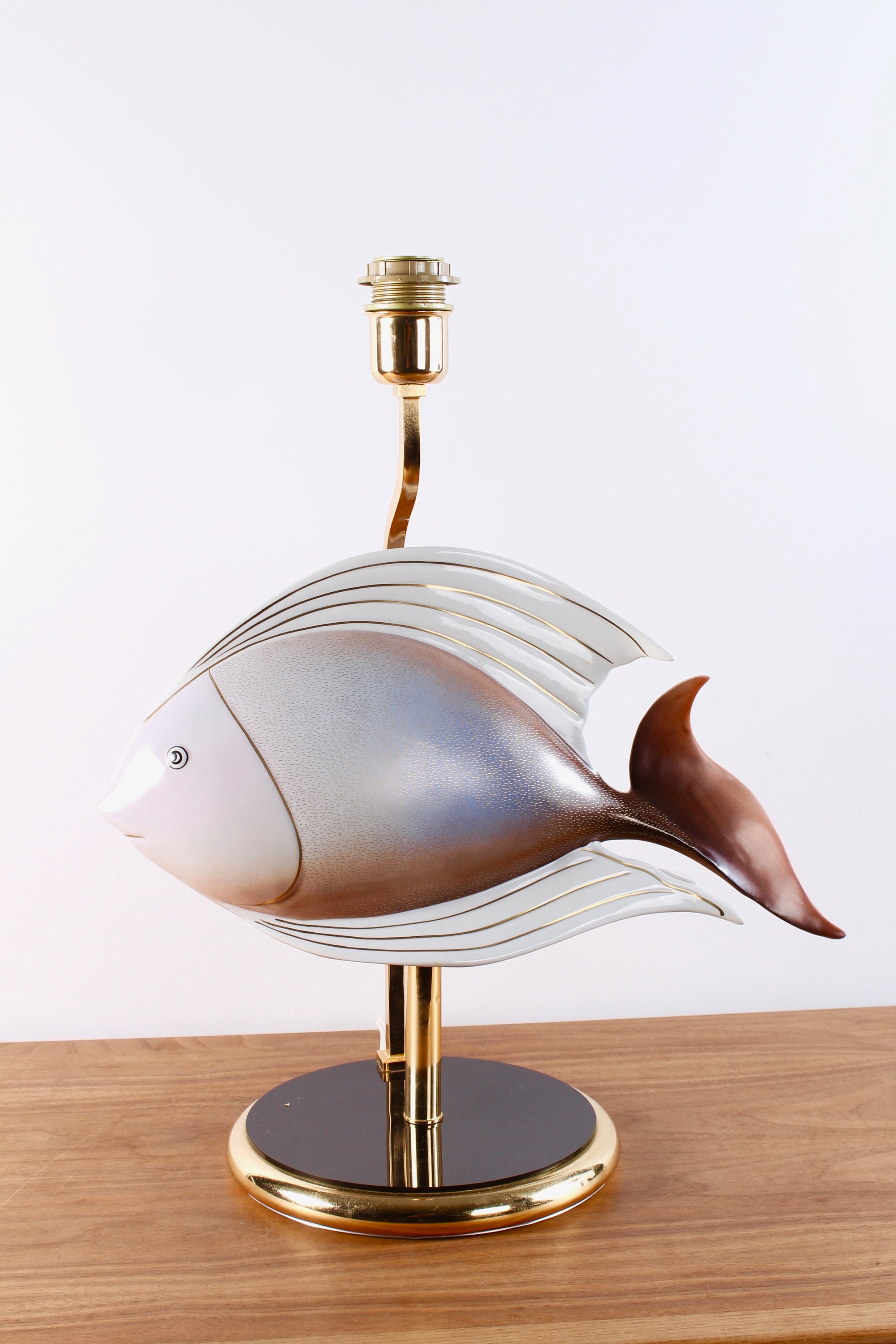Vintage Hollywood Regency 1970 Italian Porcelain Fish Lamp - Etsy