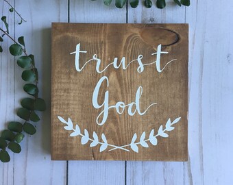 Trust god sign | Etsy