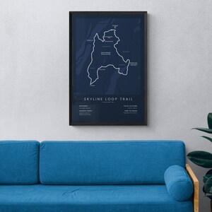 Skyline Loop Trail Print | Mt Rainier NP Hiking Trail Map | Washington ...