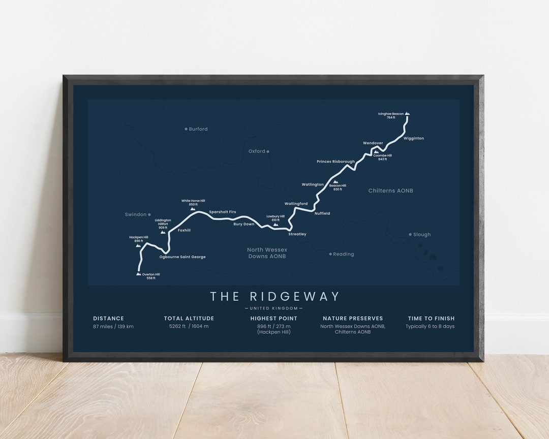 The Ridgeway Print | the Ridgeway National Trail Map Poster | England ...