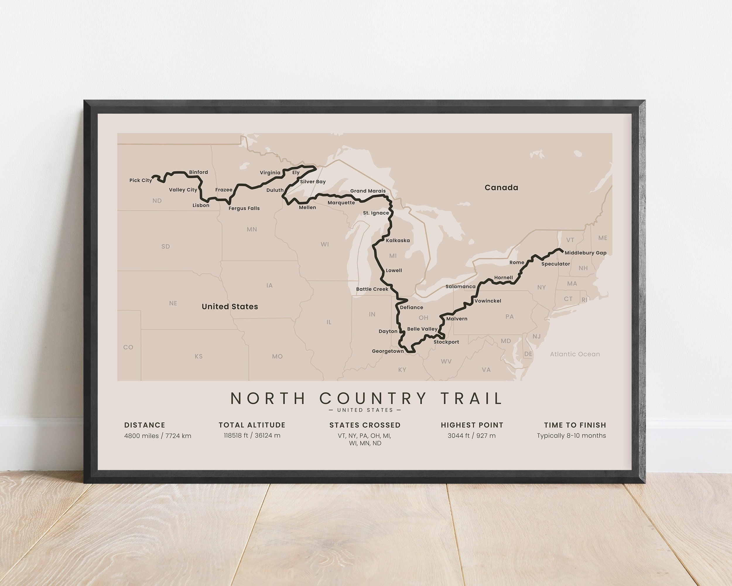 North Country Trail Print | North Country National Scenic Trail Poster ...
