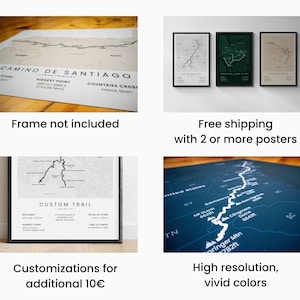 Camino Finisterre Hiking Trail Print | Camino De Santiago Walking Path ...