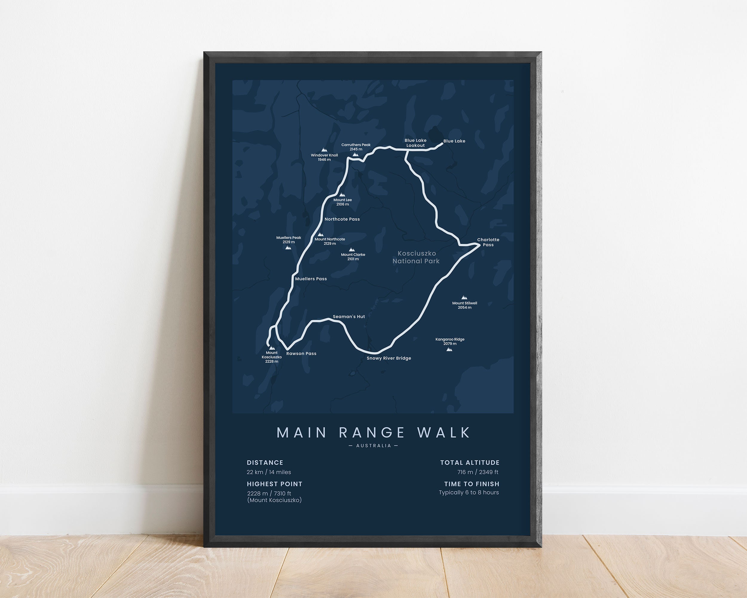 Main Range Walk Map Poster Mount Kosciuszko Summit Loop - Etsy