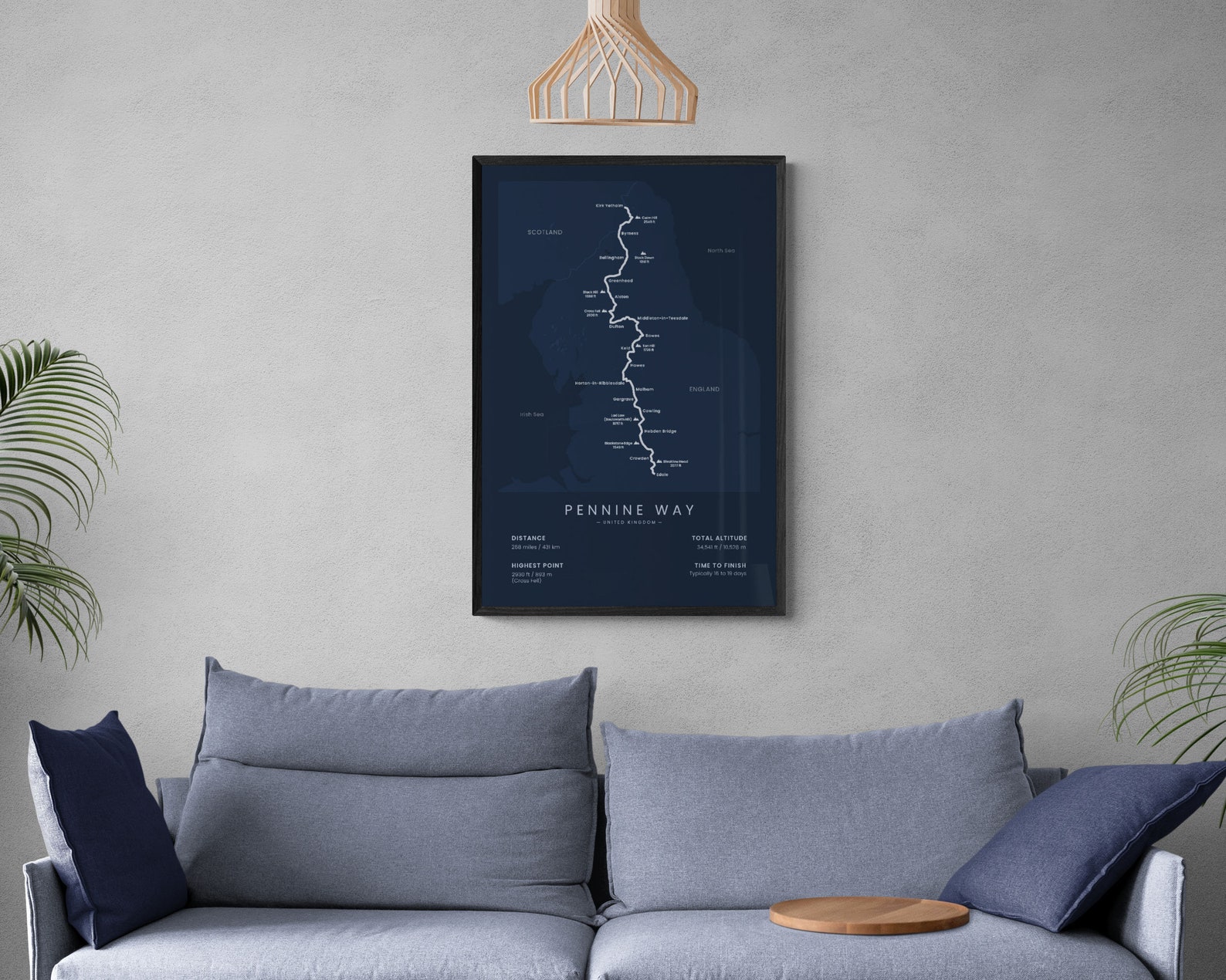 Pennine Way Print Pennine Way Walking Trail Map Poster - Etsy