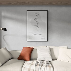 Pennine Way Print | Pennine Way Walking Trail Map Poster | England Long ...