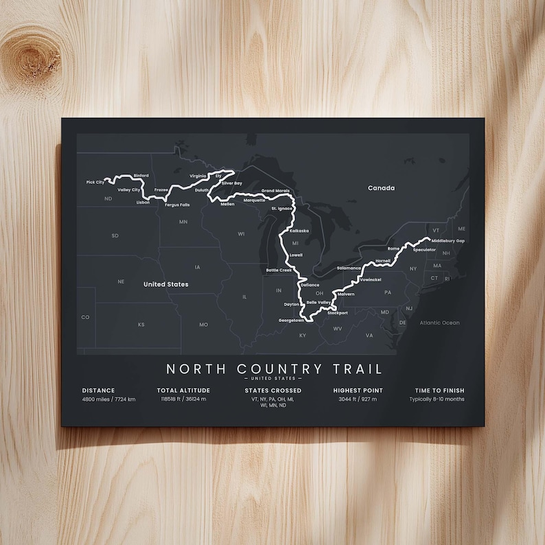 North Country Trail Print | North Country National Scenic Trail Poster ...