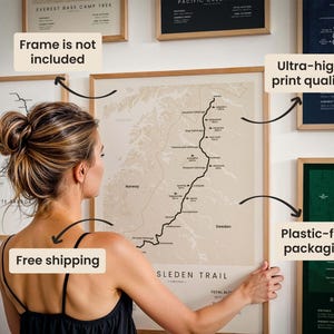 Presidential Traverse Map Print | Mount Washington Summit Hike Map ...