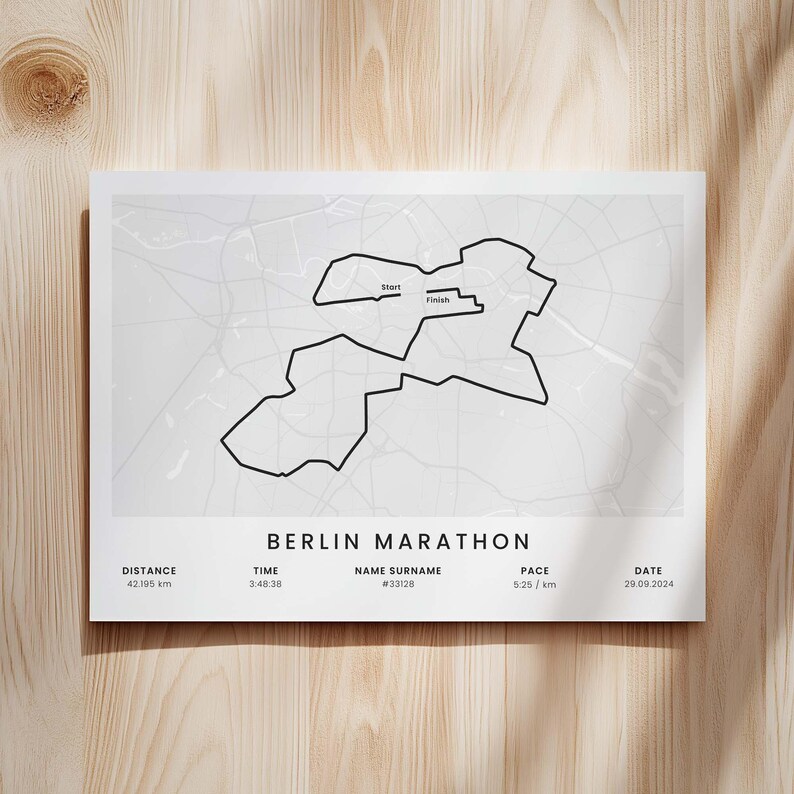 Berlin Marathon Map | BMW Marathon Poster | Custom Run Gift | Running ...