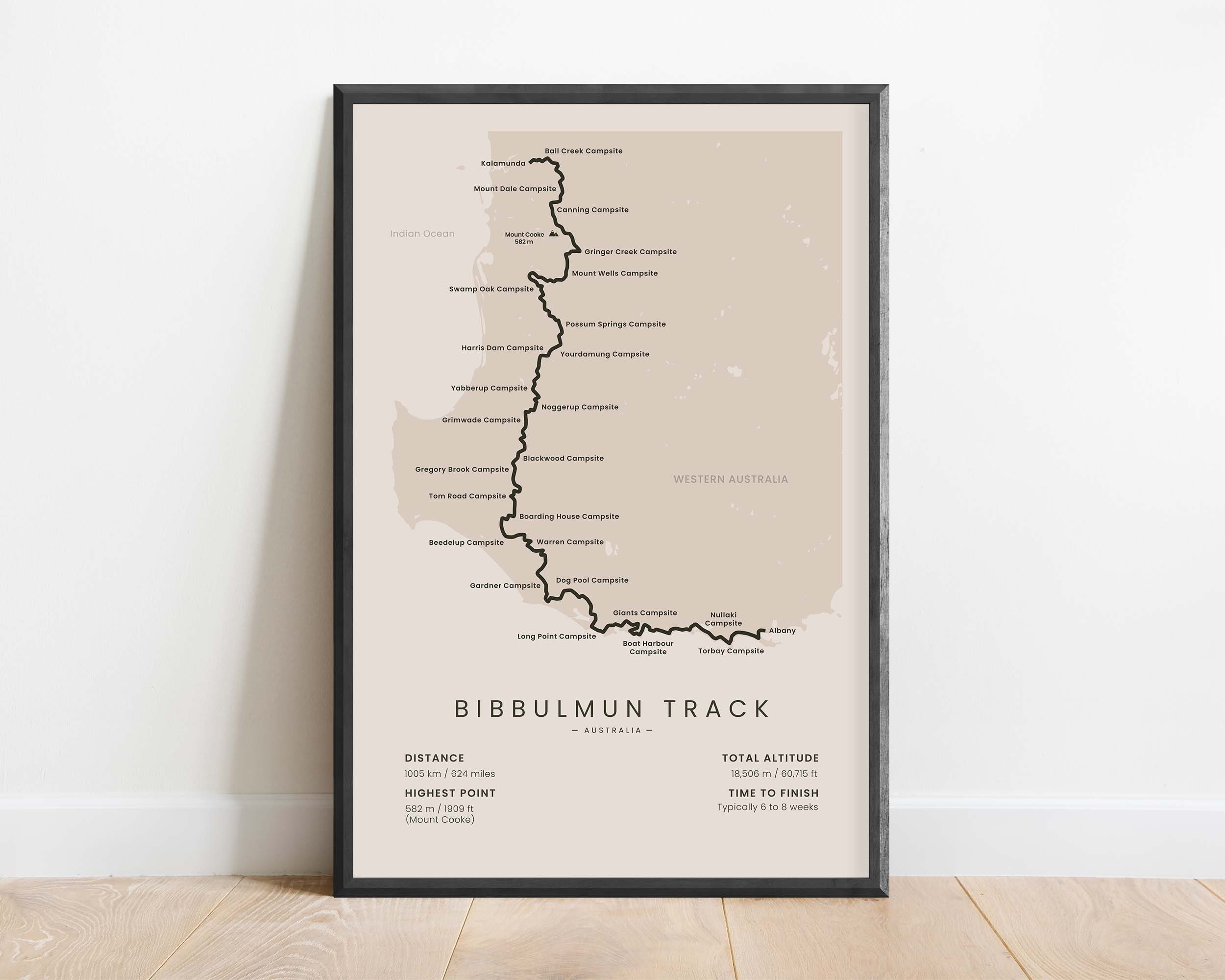Bibbulmun Track Print Bibbulmun Track Map Kalamunda to - Etsy