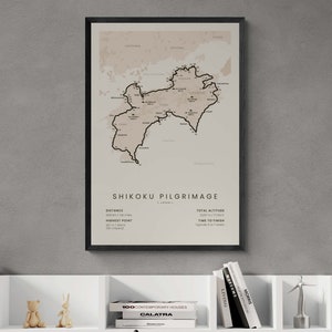 Shikoku 88 Temples Pilgrimage Print | Shikoku Pilgrimage Hiking Wall ...