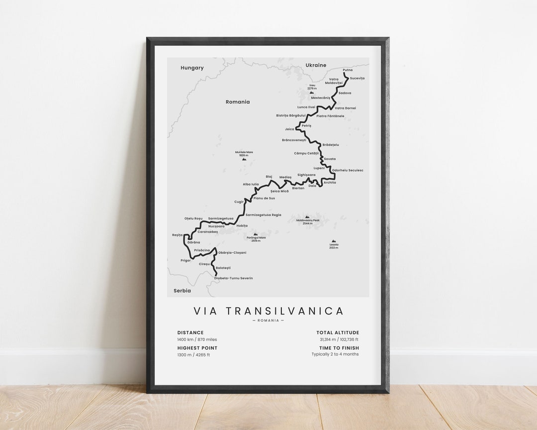 Impresión de la Vía Transilvánica / Póster de senderismo de larga ...