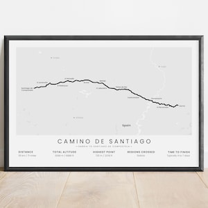 Sarria to Santiago De Compostela Trail Print | Camino De Santiago Desde ...