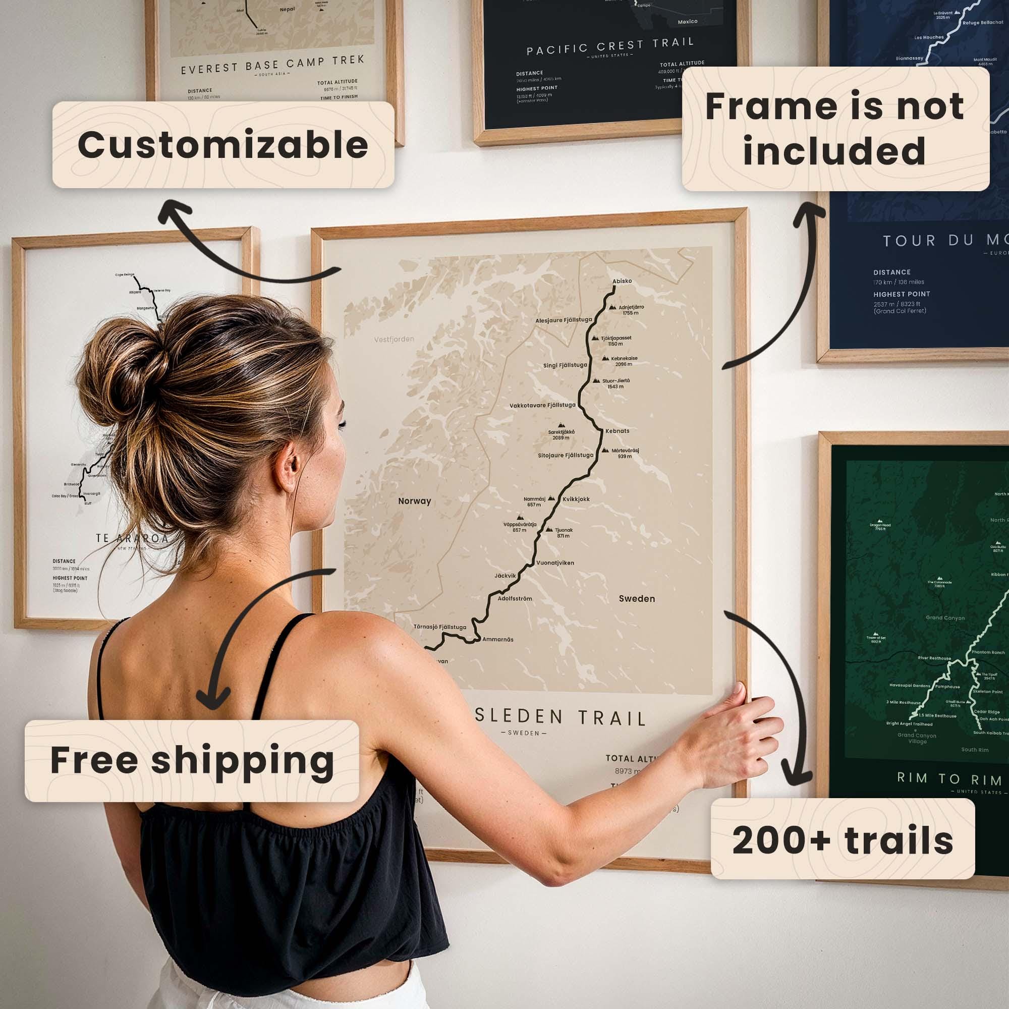 Katy Trail Map Print | MKT Rail Trail Poster | Clinton to Machens ...