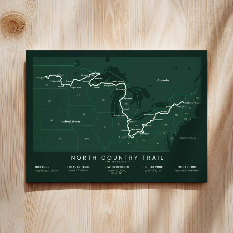 North Country Trail Print | North Country National Scenic Trail Poster ...